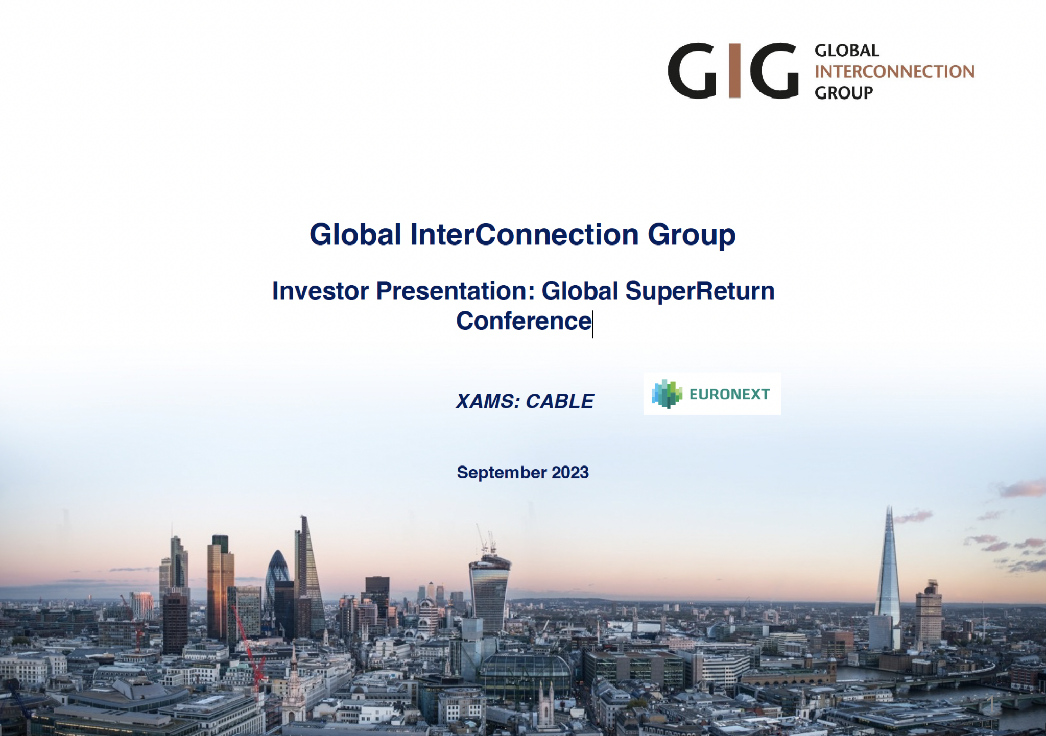 Investor Presentation: Global SuperReturn Conference - Global ...